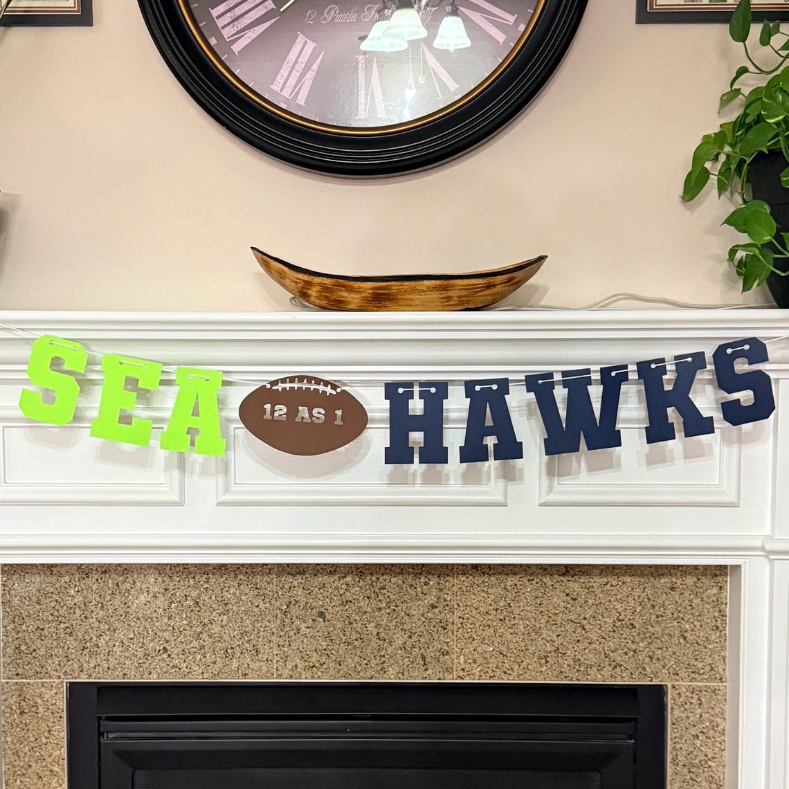 Seahawk Football Banner, Seattle Fans Party Decoration, 12 as 1 ...