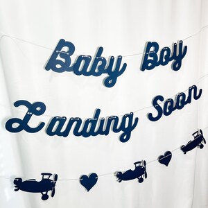 Baby Boy Landing Soon Banner, Baby Shower Banner, Welcome New Baby Boy ...