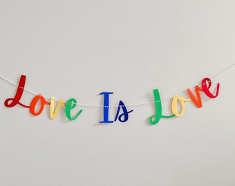 Love is Love Banner Happy Pride Month Celebration LGBTQ Pride Rainbow ...