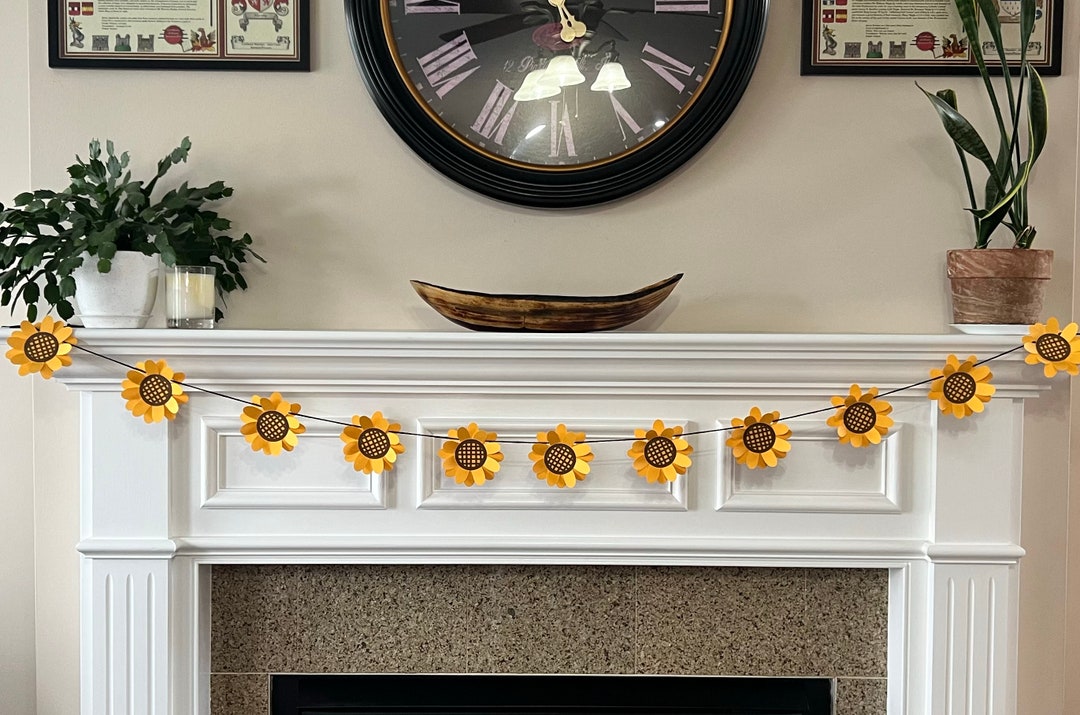Sunflower Garland, Sunflower Party Banner, Spring or Summer Flower ...
