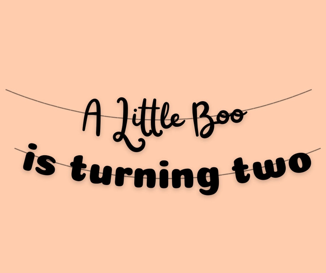 A Little Boo is Turning Two Banner, Fall 2nd Birthday Sign, Second ...