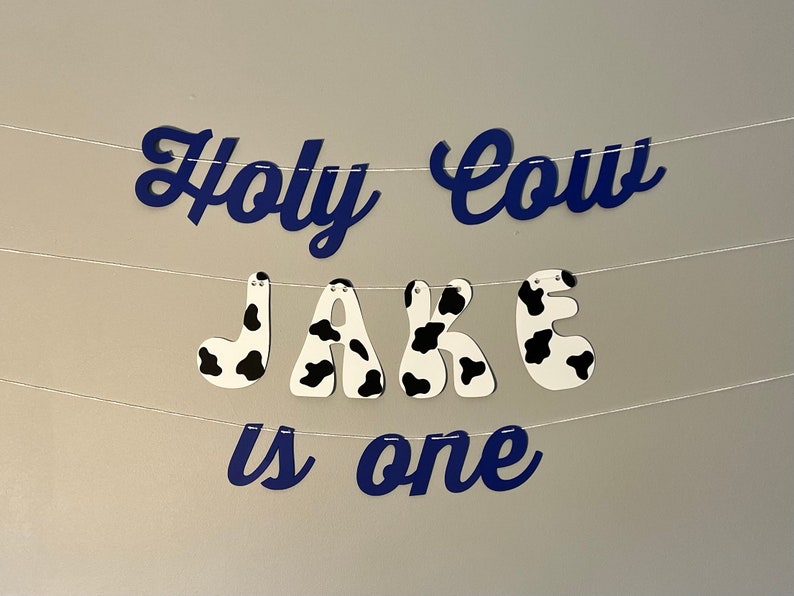 Custom Cow Print First Birthday Banner: Personalized Party Decor - Etsy