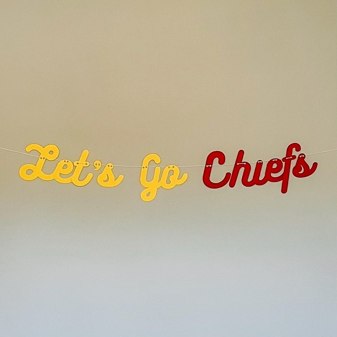 Let's Go Chiefs Banner, Kansas City Party Decor, KC Chiefs Football ...
