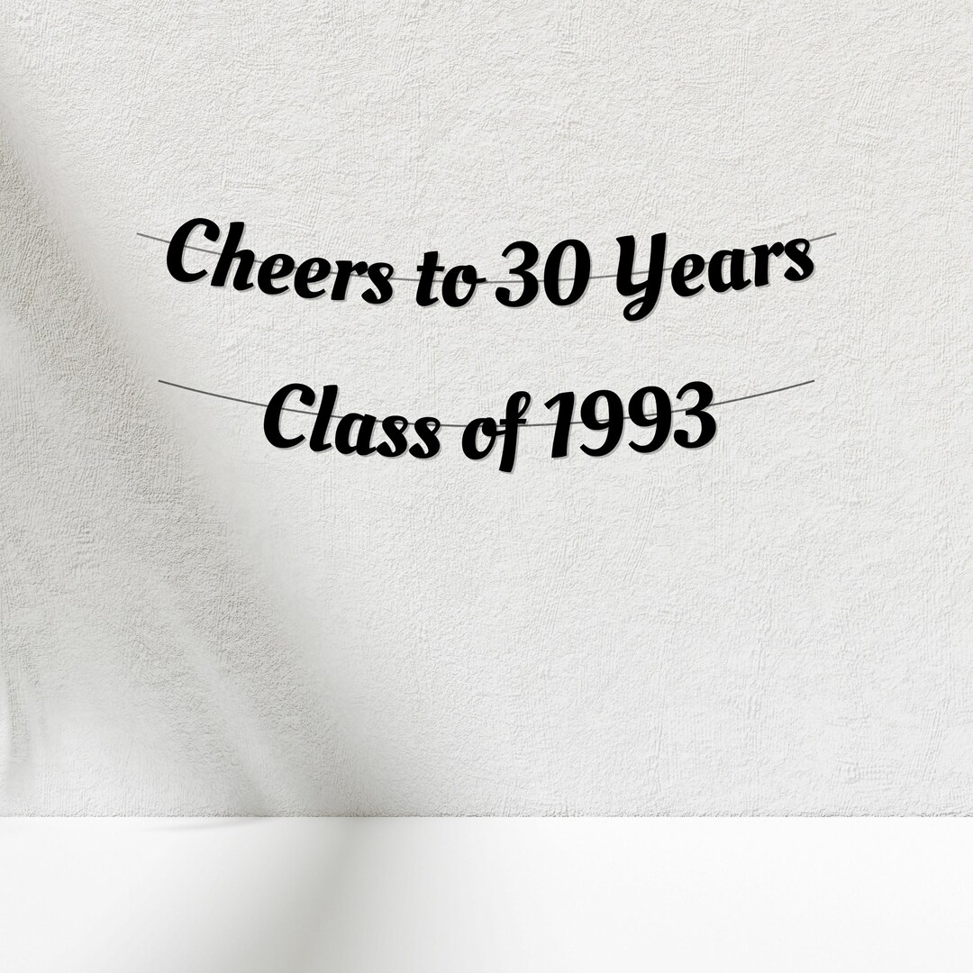 Cheers to 30 Years Class of 1993 Banner, Custom Class Reunion ...