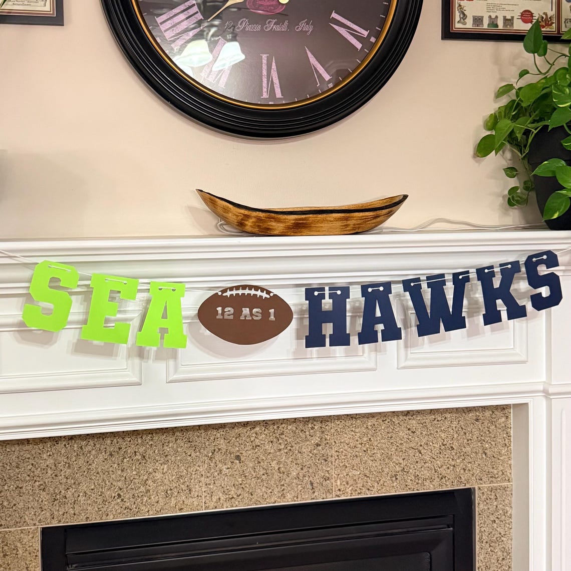 Seahawk Football Banner, Seattle Fans Party Decoration, 12 as 1 ...