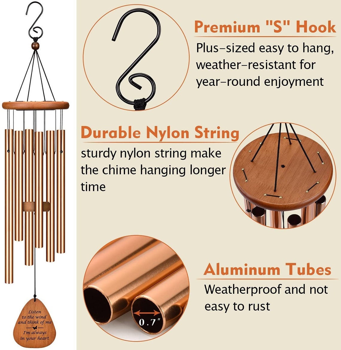 Personalized Wind Chimes Outdoor Custom Memorial Wind Chime - Etsy