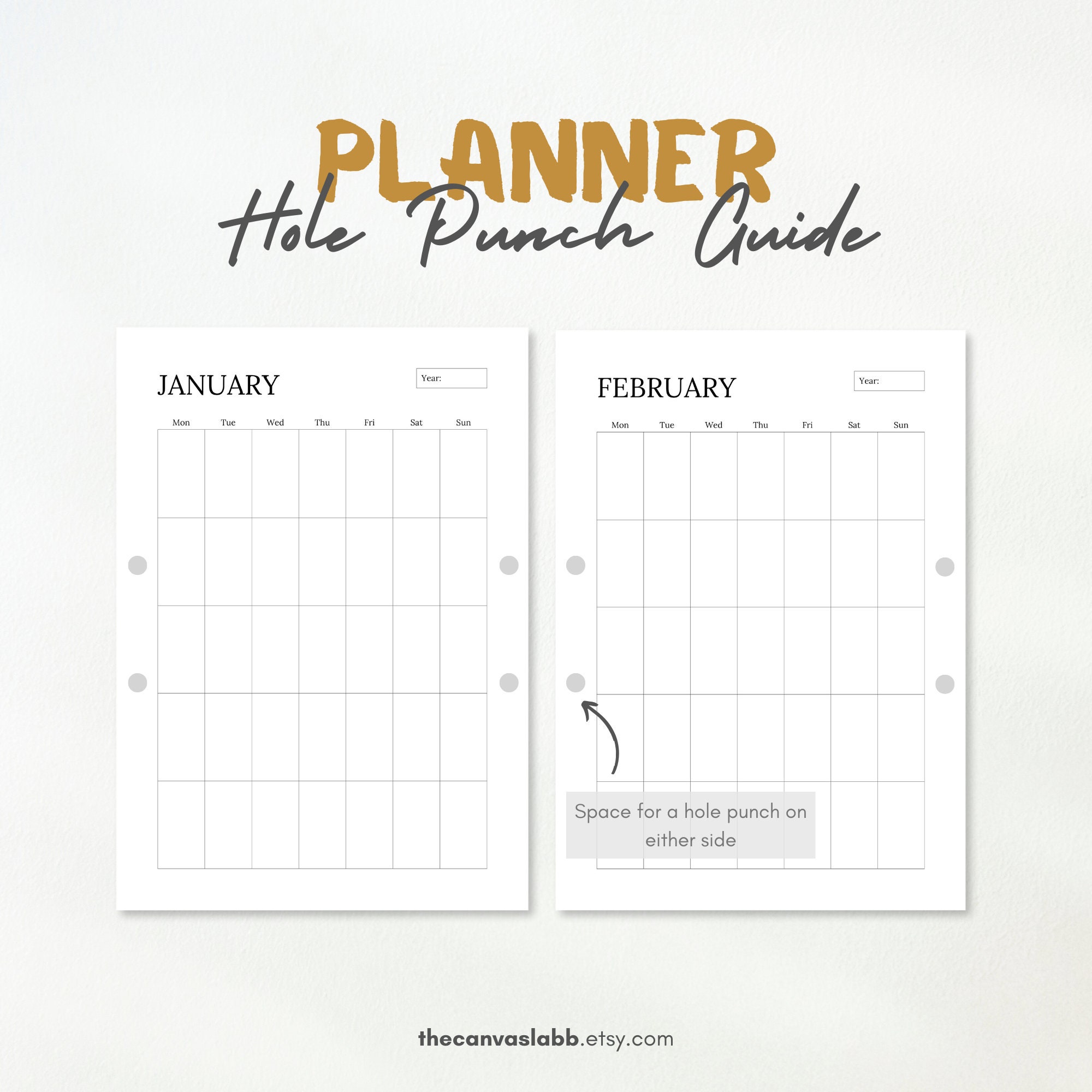 Undated Monthly Planner Printable 12 Months at a Glance - Etsy