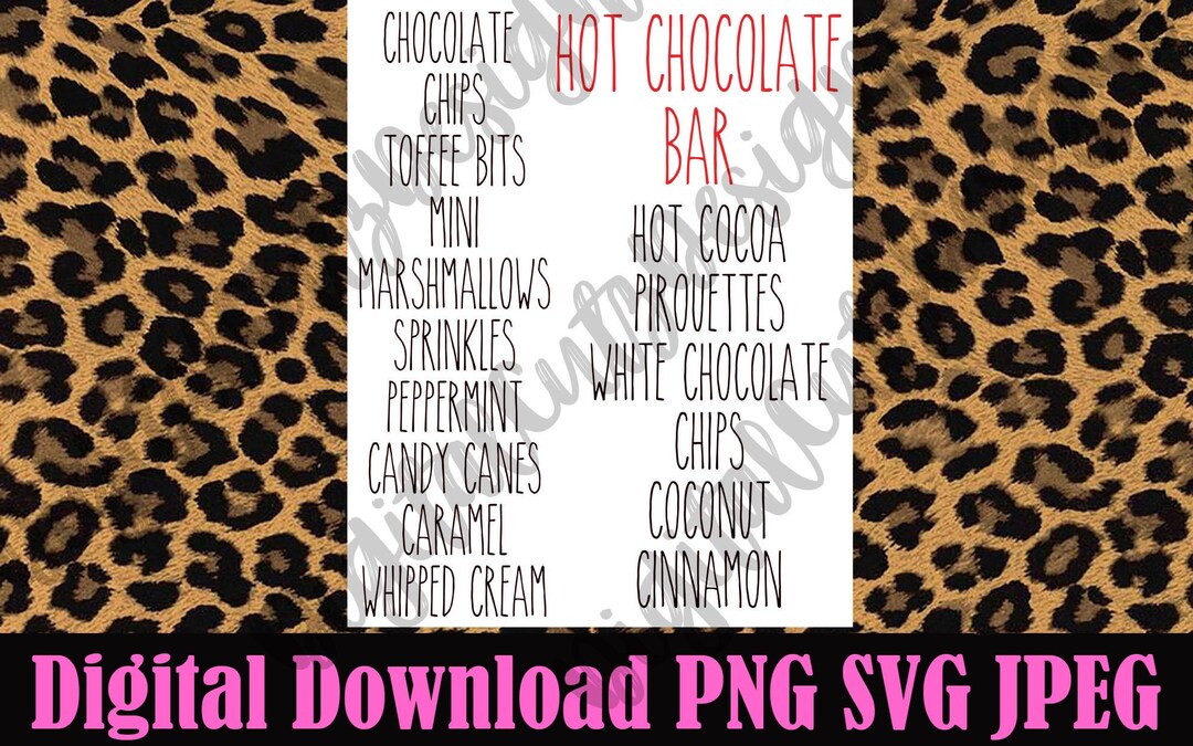 SVG PNG JPEG Hot Cocoa Bar Rae Dunn Words Digital Download - Set of 14 ...