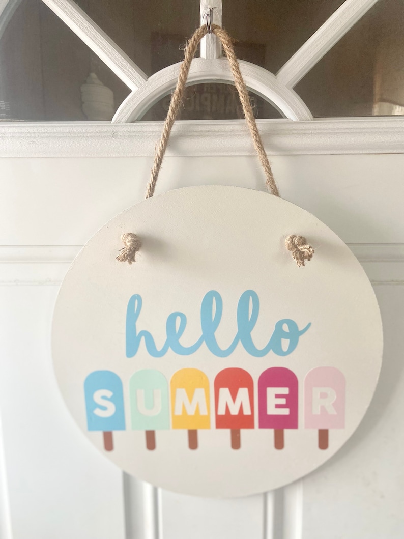 Hello Summer Popsicles Door Sign Front Door Hanger - Etsy