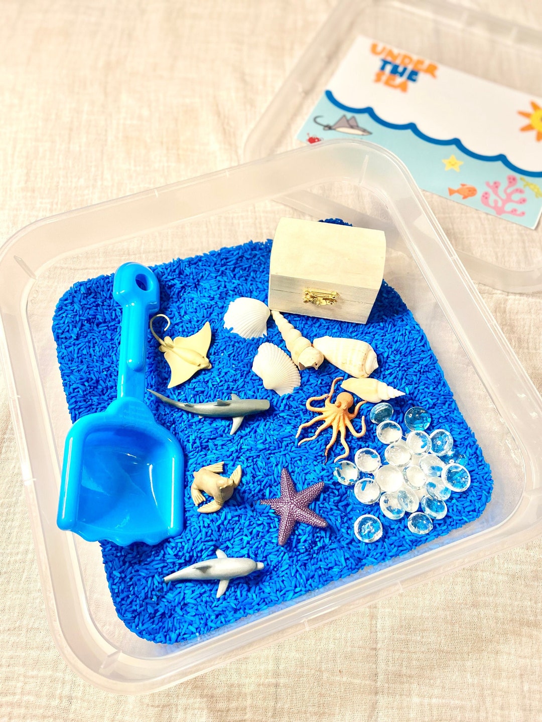 Ocean Themed Sensory Bin, Sea Animals - Etsy