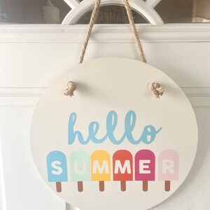 Hello Summer Popsicles Door Sign, Front Door Hanger - Etsy