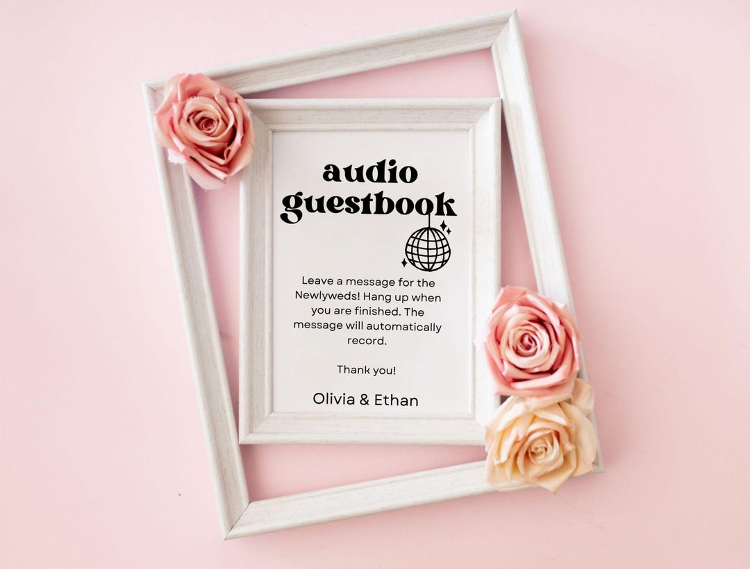 Wooden Audio Guest Book Sign: Retro Wedding Decor - Etsy