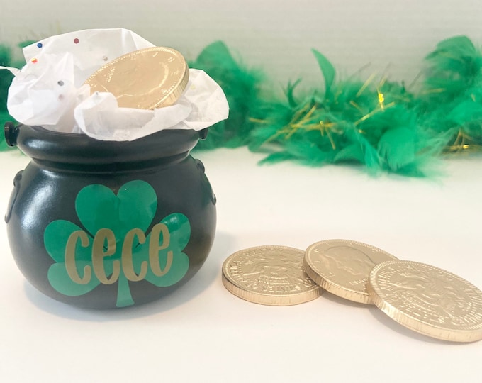 Personalized Leprechaun Pot of Gold Favor| St. Patrick's Day Gift| Kids ...