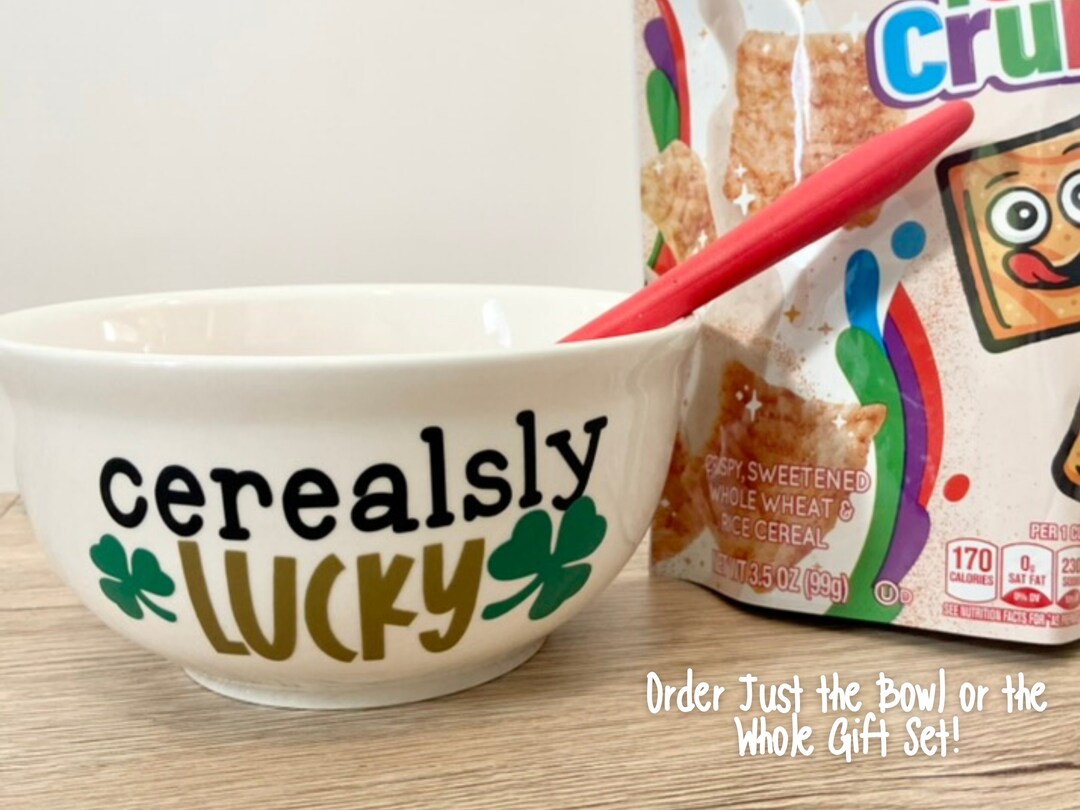 Cerealsly Lucky Gift Set, Personalized Cereal Bowl, St. Patricks Day ...