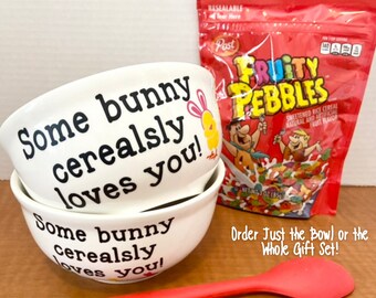 PERSONALIZED Easter Cereal Bowl With Color Changing Spoon and Cereal ...