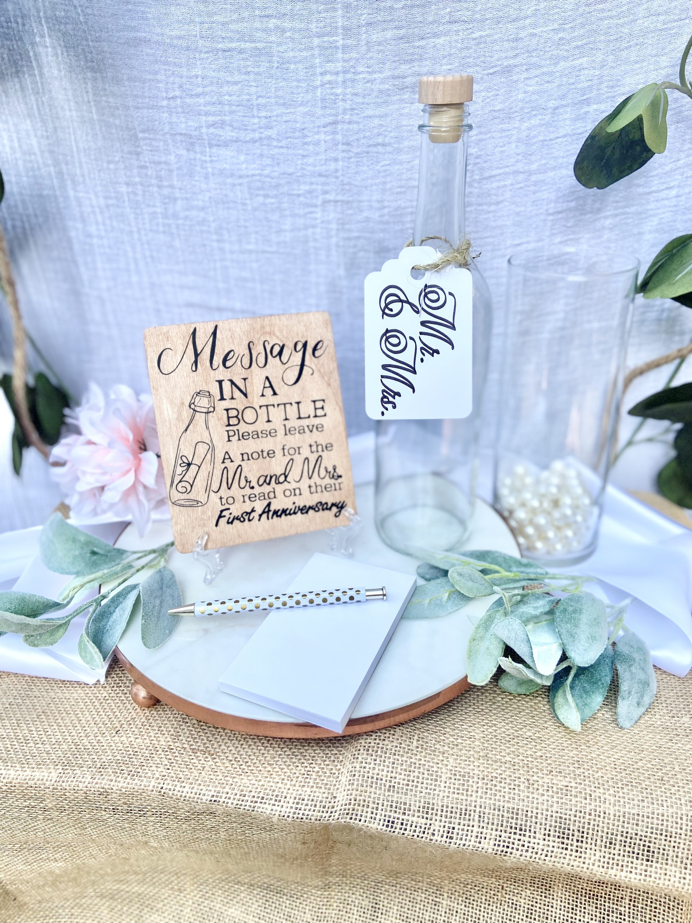Message in A Bottle Sign and Bottle Wedding Guest Book - Etsy
