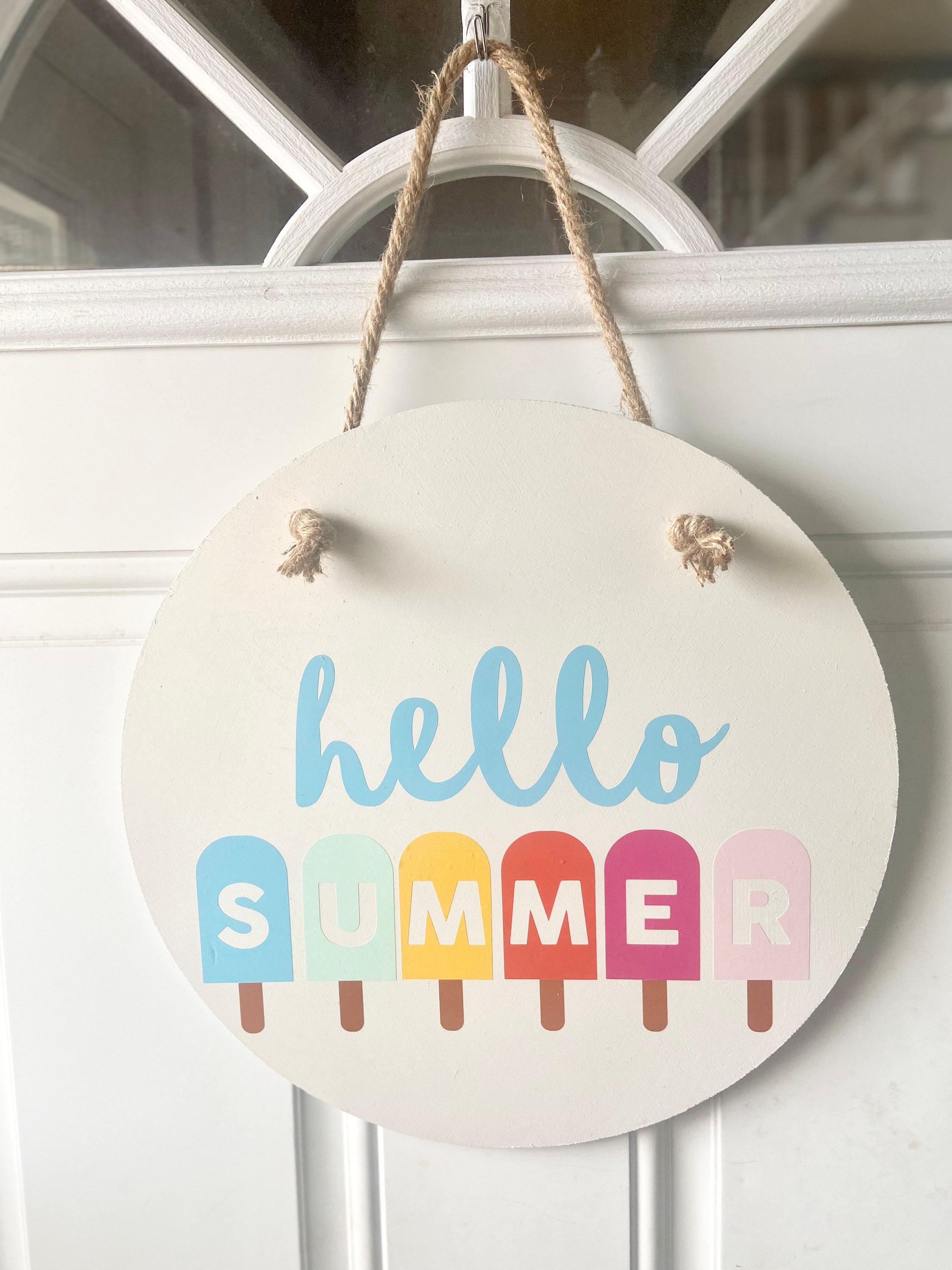 Hello Summer Popsicles Door Sign, Front Door Hanger - Etsy