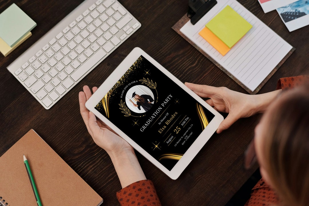 Black and Golden Graduation Party Invitation Graduation Invitation ...