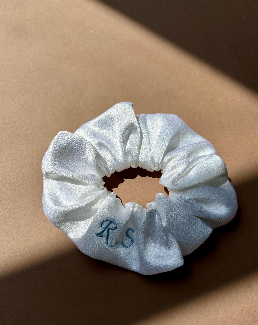 Personalised Wedding Bridal Initials Embroidered Scrunchie Hair Tie - Etsy