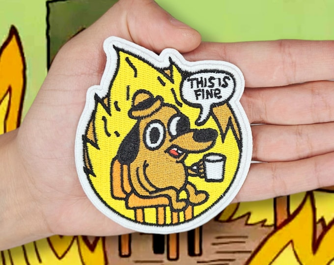This is Fine Dog Meme Patch - Etsy