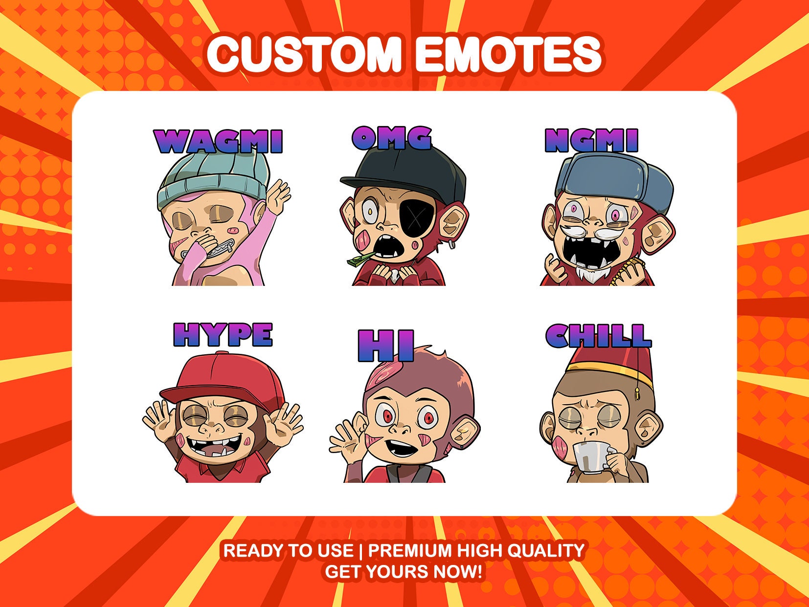 CUSTOM EMOTES High Quality Custom Premium Twitch Emotes, Twitch Emoji ...