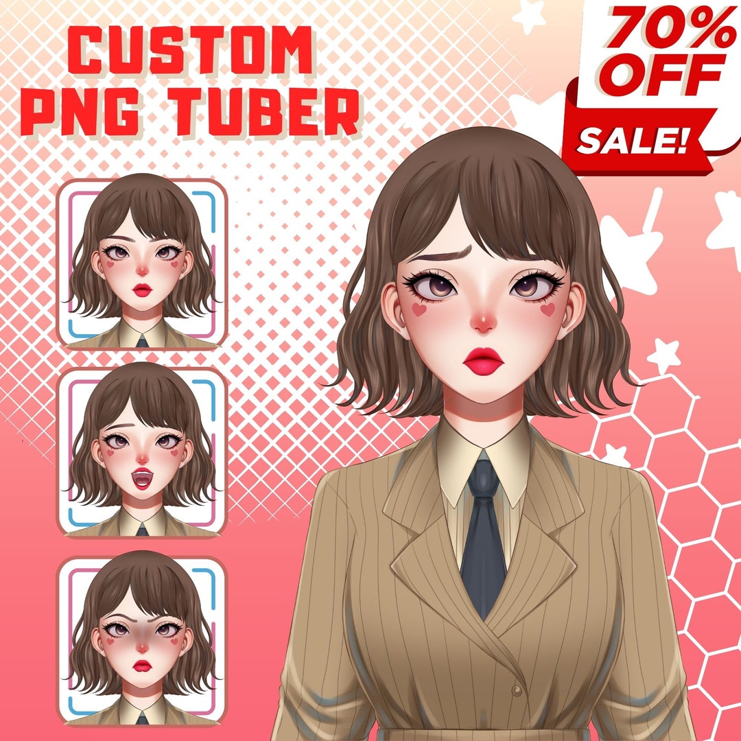 Custom Pngtuber Anime Art Commission Vtuber Design Commercial Use Live 2d Model Vtuber Model