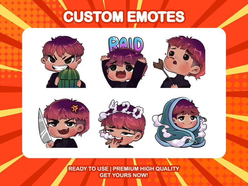 CUSTOM EMOTES High Quality Custom Premium Twitch Emotes, Twitch Emoji ...