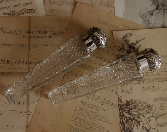 Large Vintage Cut Glass Tapered Tear Catcher Potion Bottle - Etsy