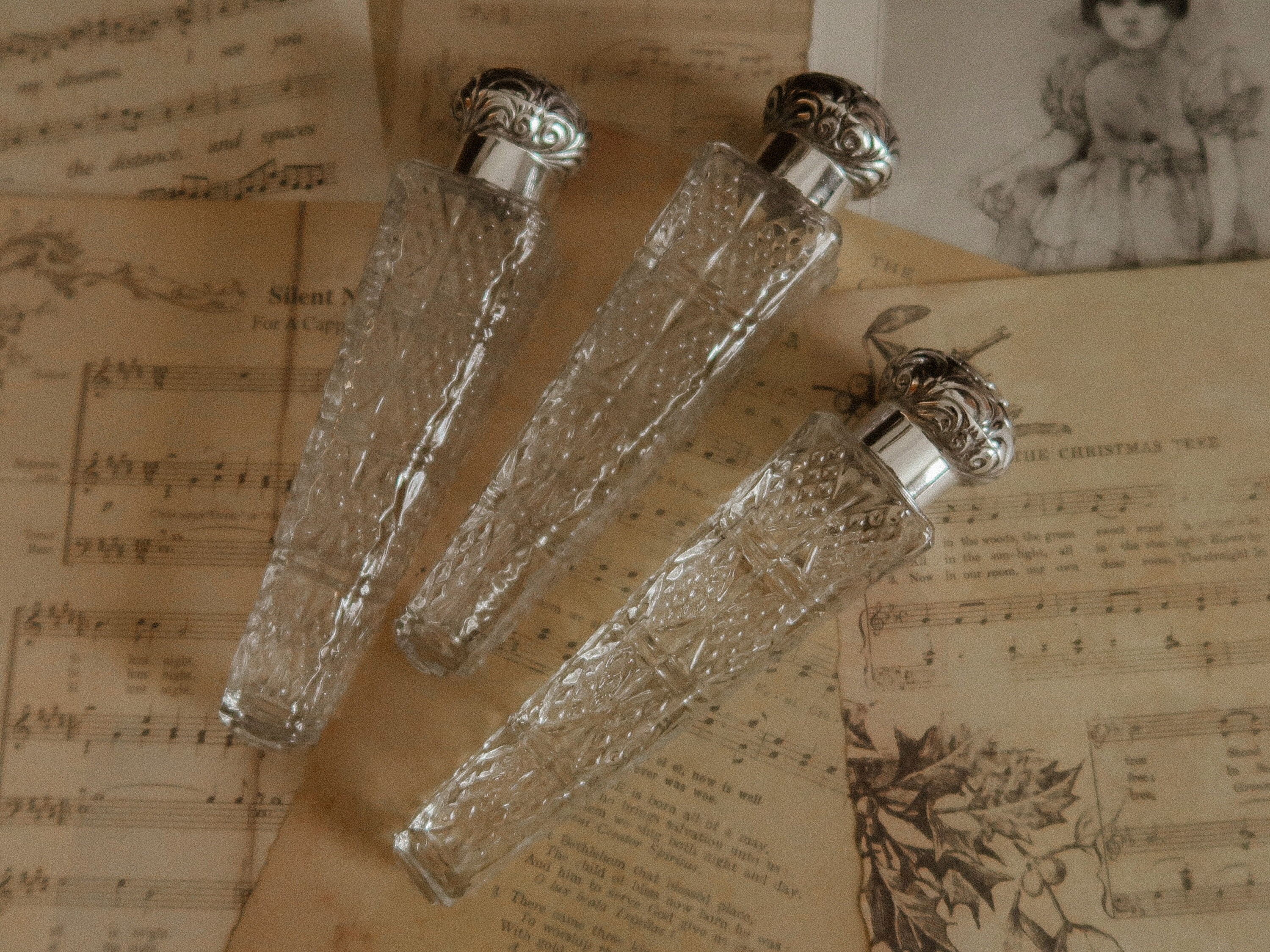 Large Vintage Cut Glass Tapered Tear Catcher Potion Bottle - Etsy