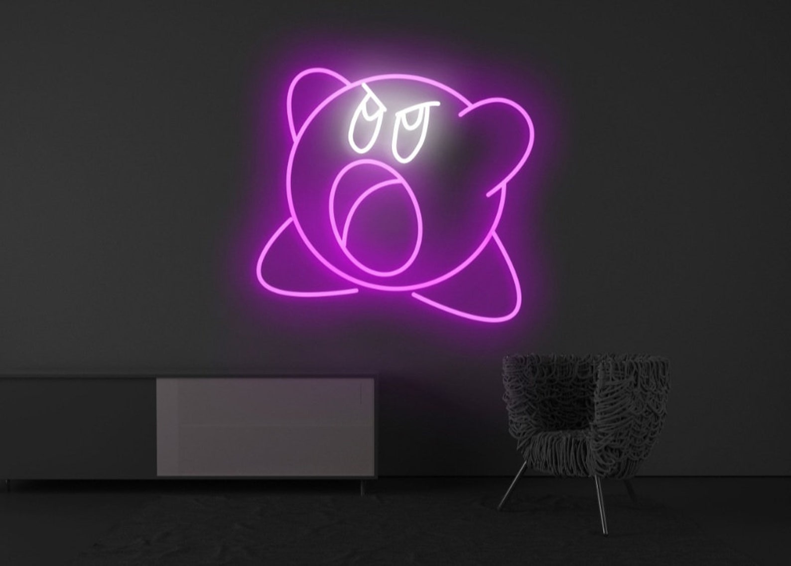 Angry Kirby Neon Sign Light Handmade Neon Sign Kirby Neon - Etsy