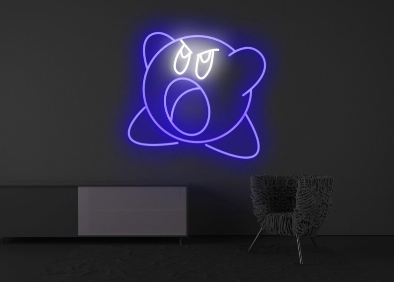 Angry Kirby Neon Sign Light Handmade Neon Sign Kirby Neon - Etsy