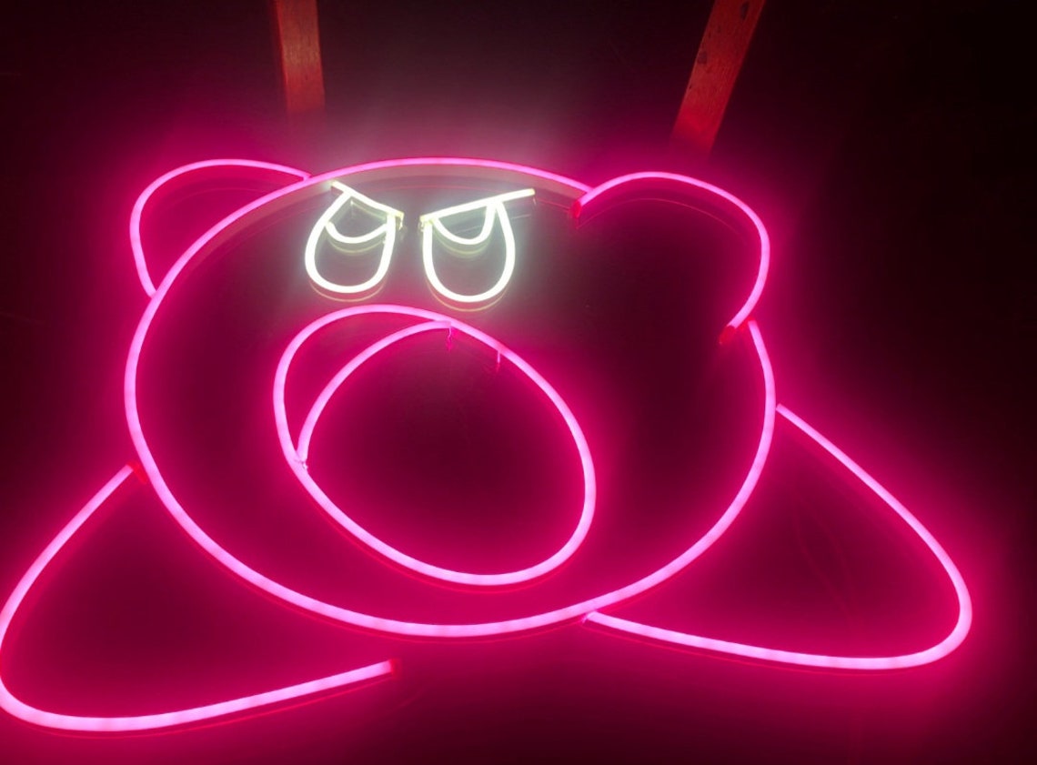 Angry Kirby Neon Sign Light Handmade Neon Sign Kirby Neon - Etsy