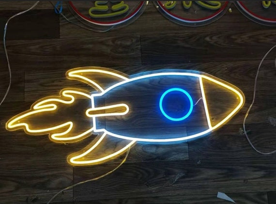 Rocket Neon Sign Rocket Neon Light Handmade Neon Light | Etsy