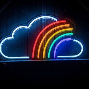 Rainbow-cloud Neon Sign Rainbow Neon Light LED Neon Sign - Etsy