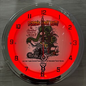 Rat Fink Neon Clock Ford - Etsy