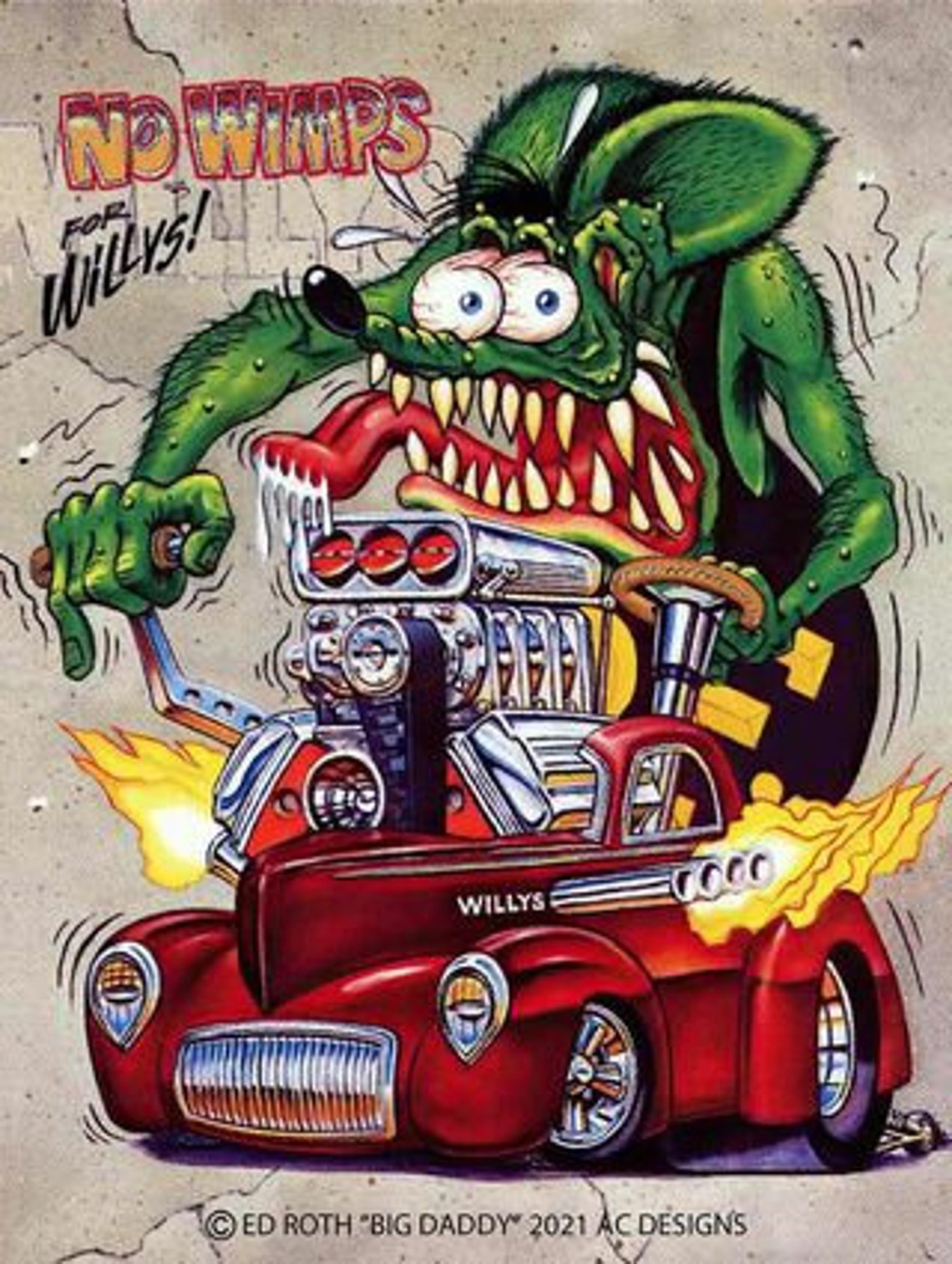 Rat Fink No Wimps for Willy's Metal Sign - Etsy