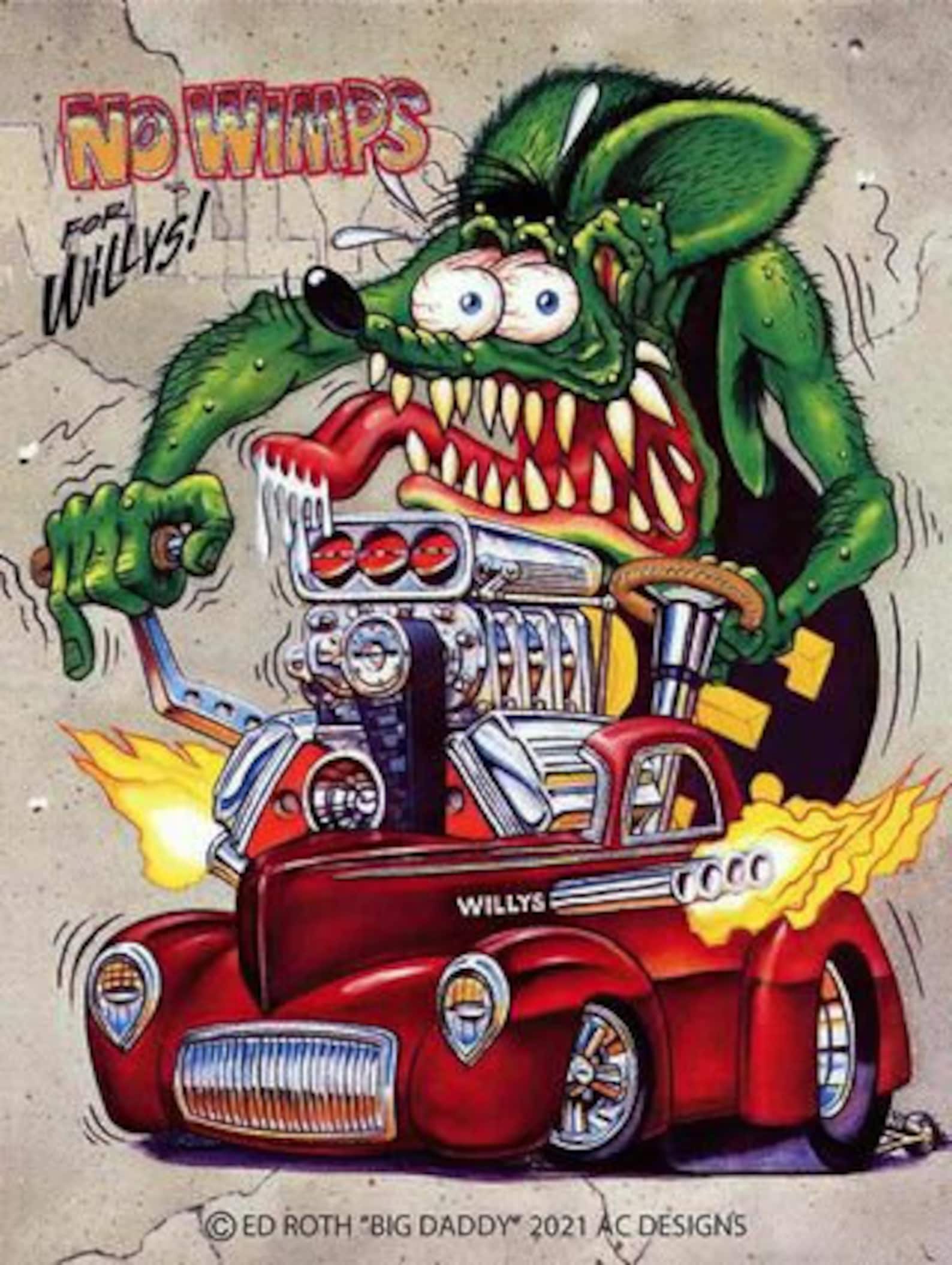 Rat Fink No Wimps for Willy's Metal Sign - Etsy