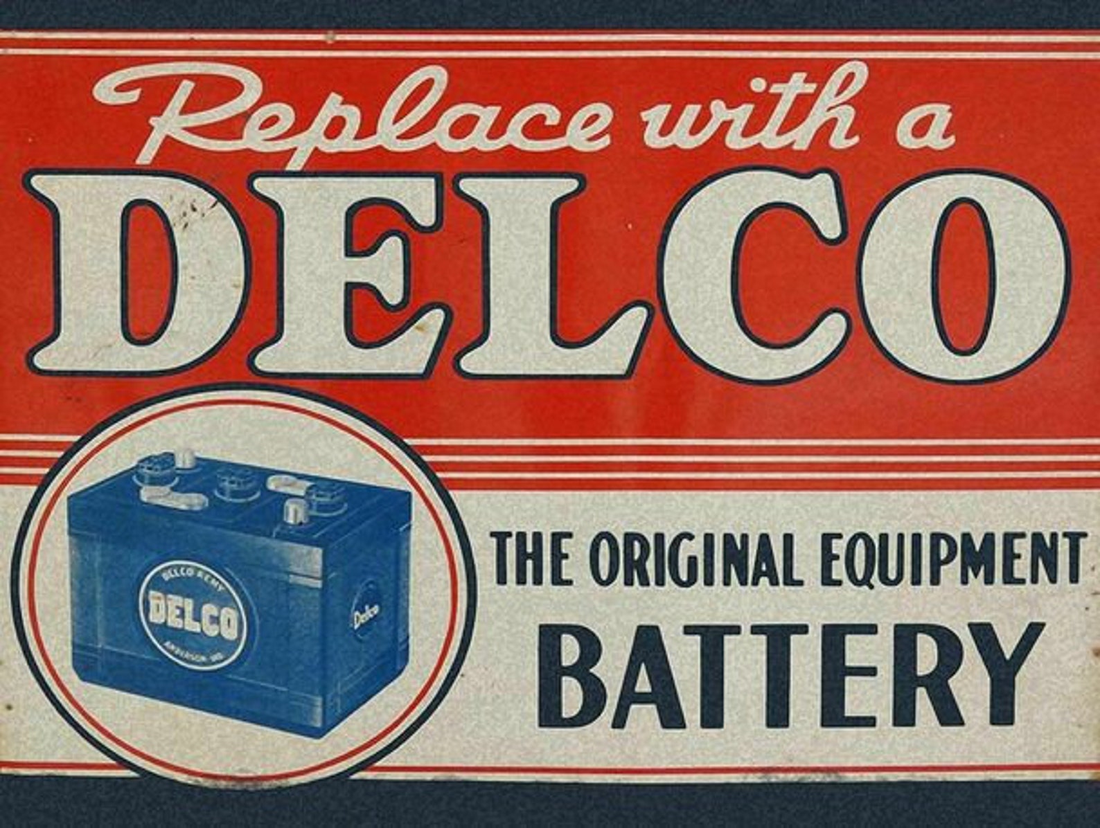 Delco Battery Metal Sign - Etsy