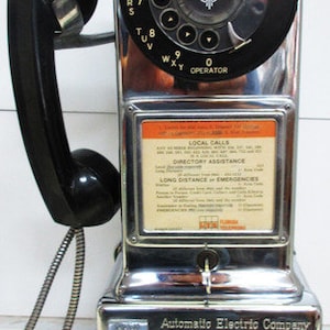 Fully Restored Original Operational Chrome Pay Telephone FREE SHIPPING ...