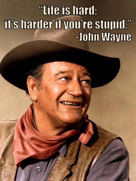 Life is Hard John Wayne Quote Metal Sign - Etsy