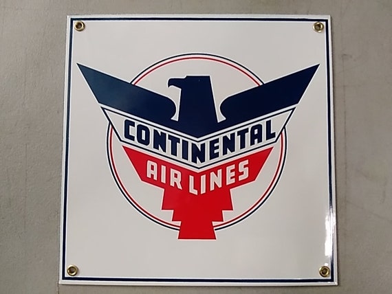 Continental Airlines Porcelain Sign - Etsy