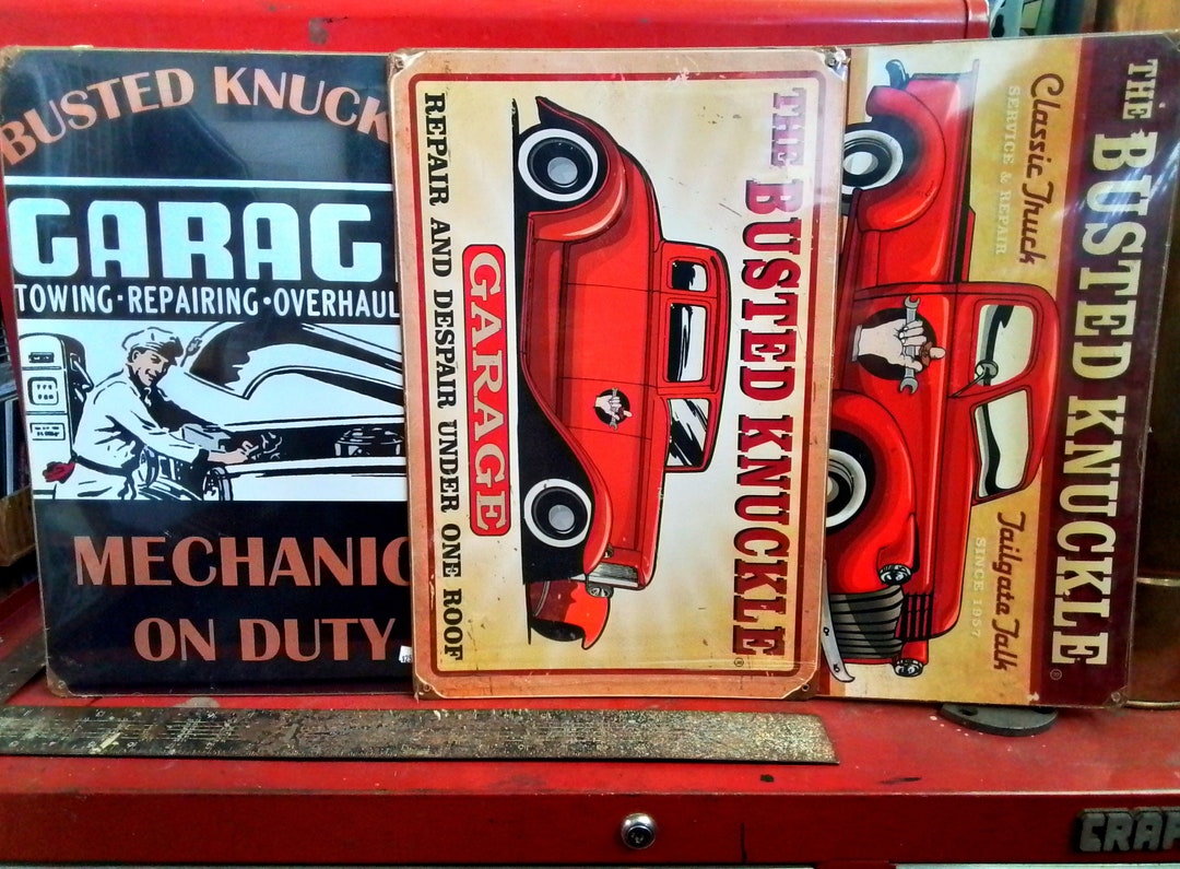 Busted Knuckle Garage Signs 3pcs Pack on Sale - Etsy