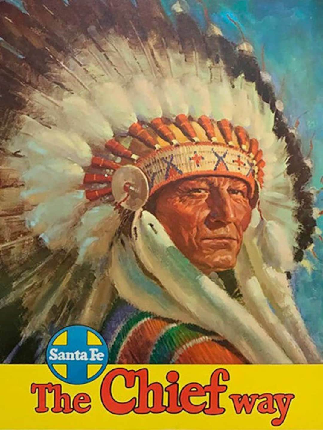 Santa Fe Chief Metal Sign - Etsy