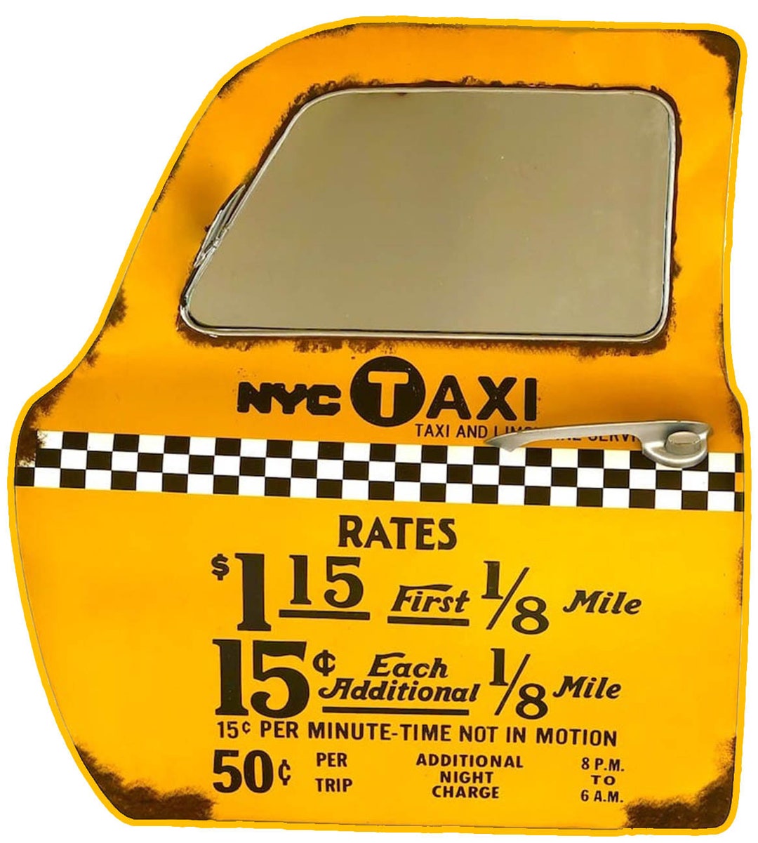 NYC Yellow Taxi Door Laser Cut Metal Advertising Sign - Etsy