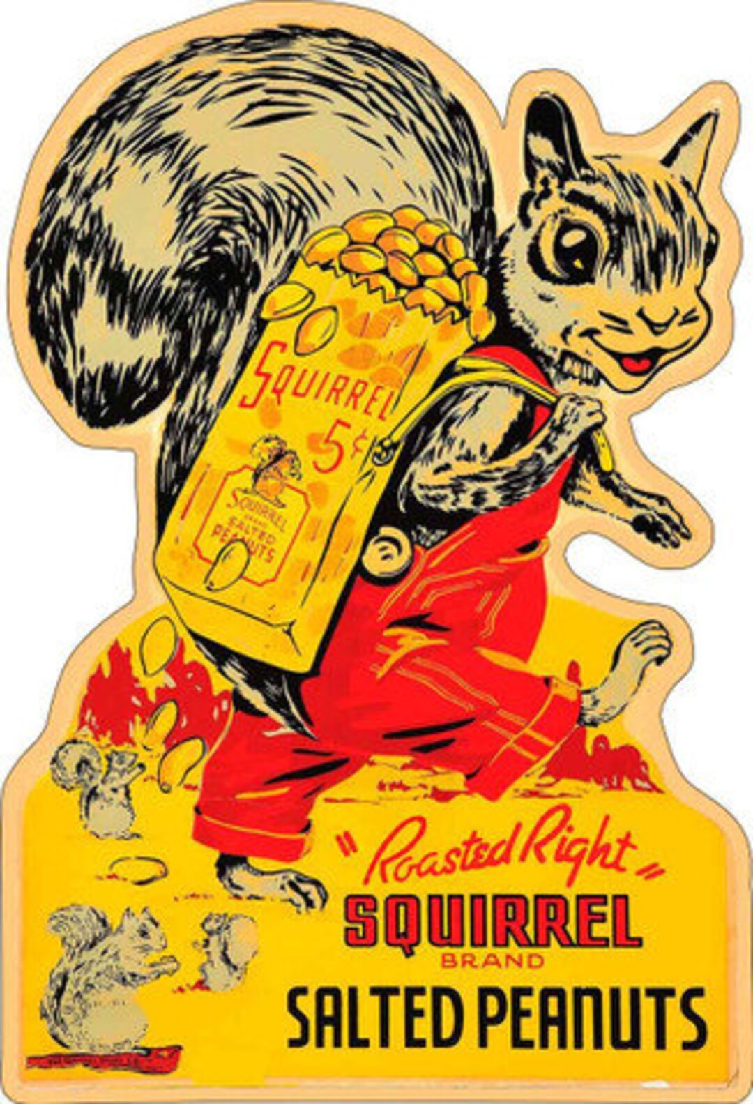 Squirrel Butter Salted Peanuts Laser Cut Metal Advertising Sign - Etsy