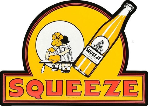 Squeeze Soda Bottle Metal Advertising Sign - Etsy