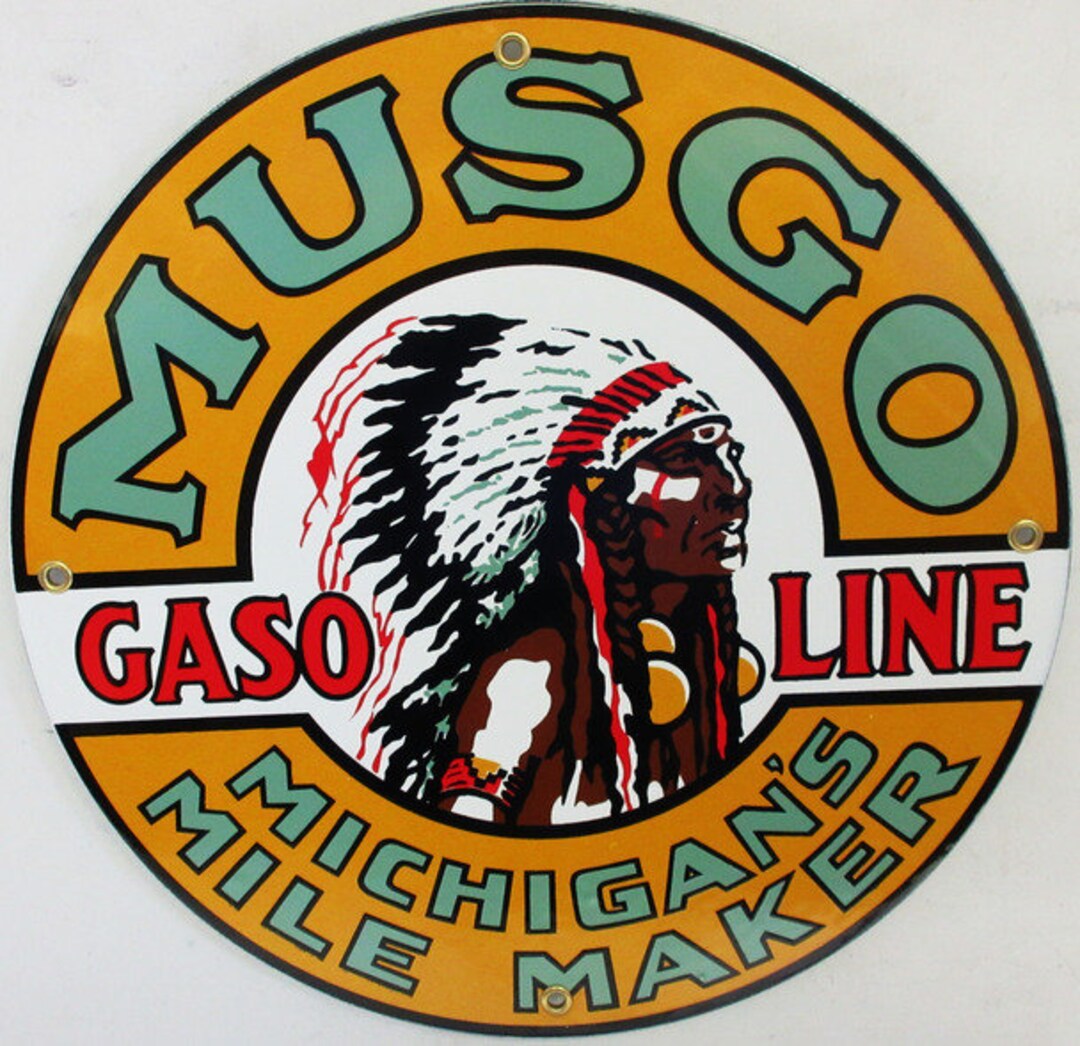 Musgo Gasoline12" New Round Porcelain Metal Sign - Etsy
