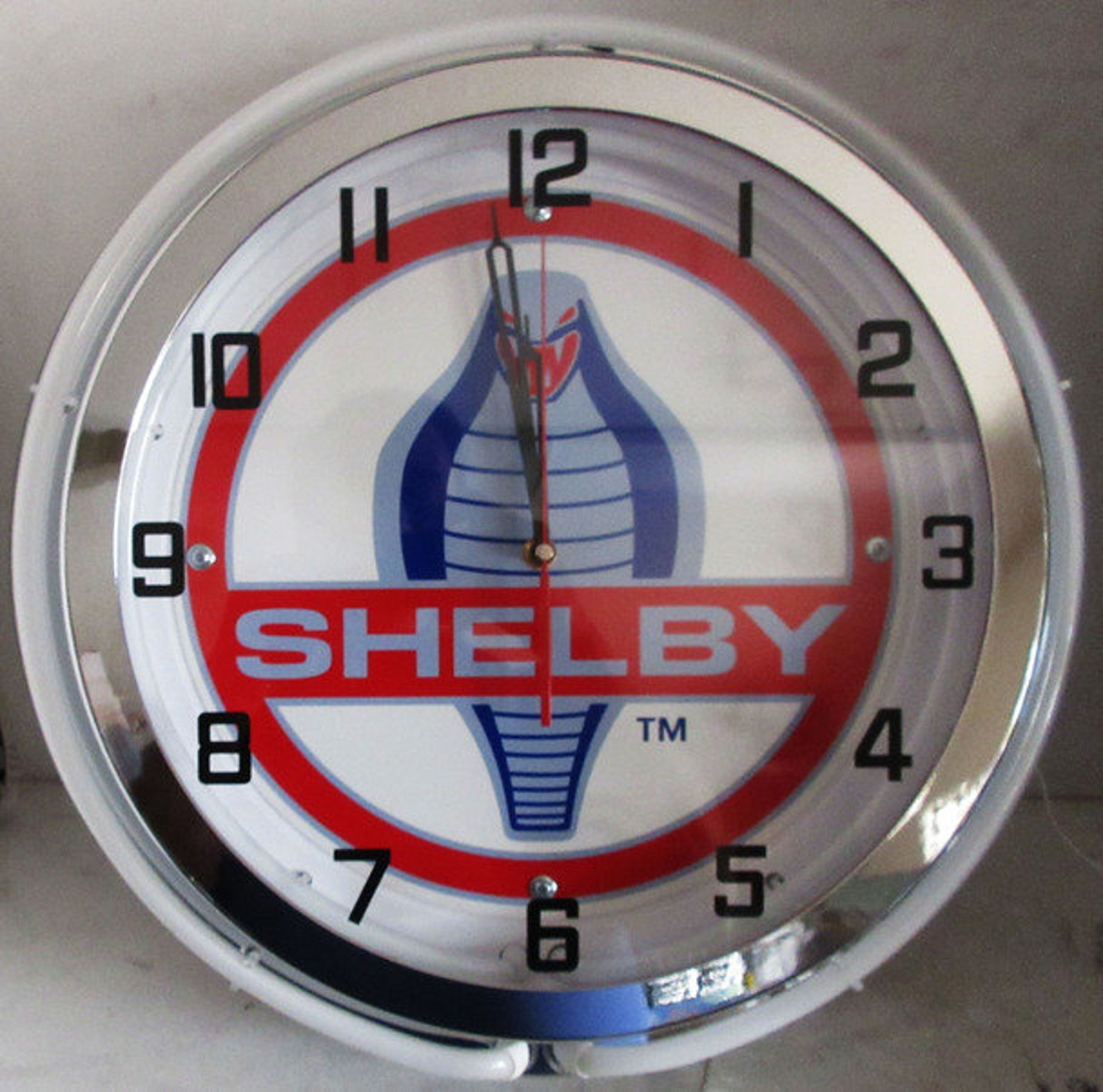 Shelby Cobra Double Blue Neon Clock 18 | Etsy