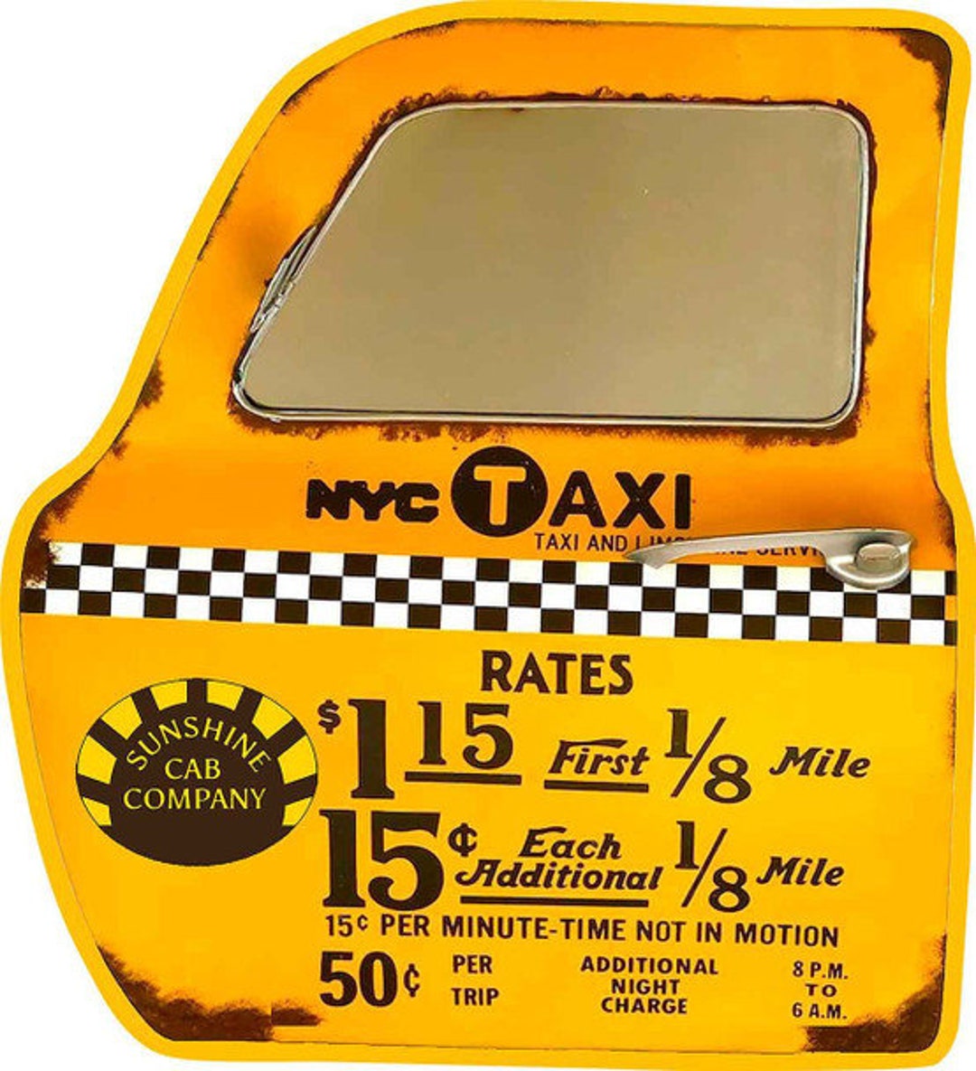 Sunshine Cab Taxi Door Laser Cut Metal Advertising Sign Only - Etsy