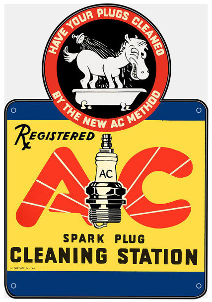 AC Spark Plug Laser Cut Metal Advertising Sign - Etsy